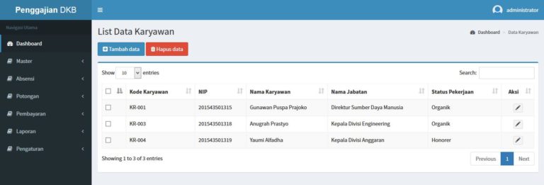 Sistem Informasi Penggajian – sourcecode