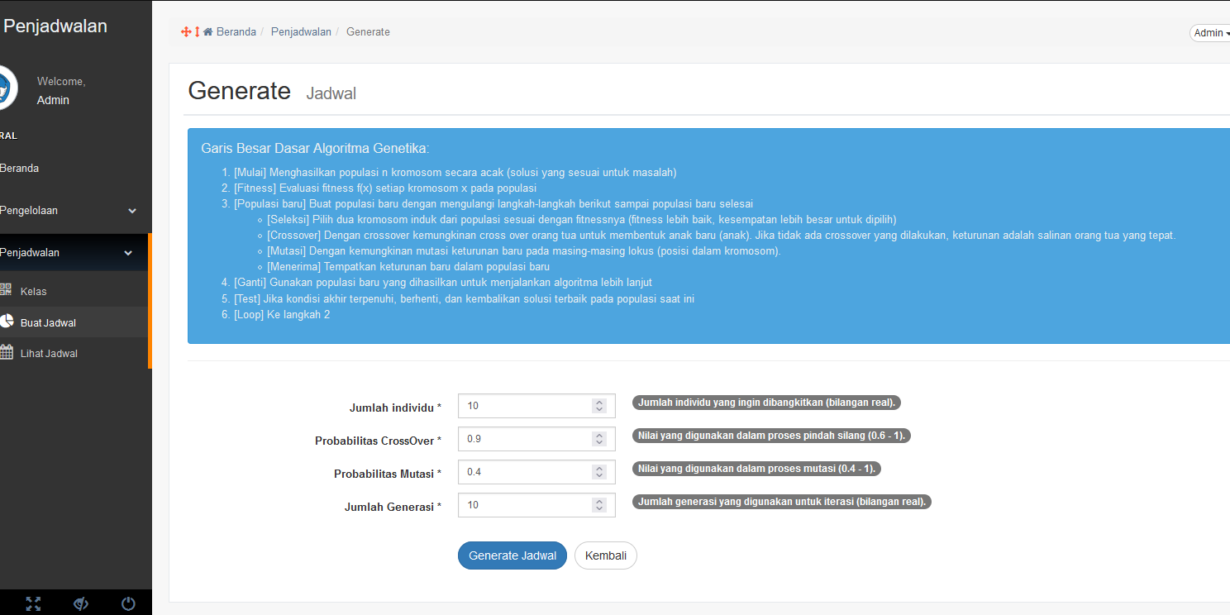 Algoritma Genetika Penjadwalan – sourcecode